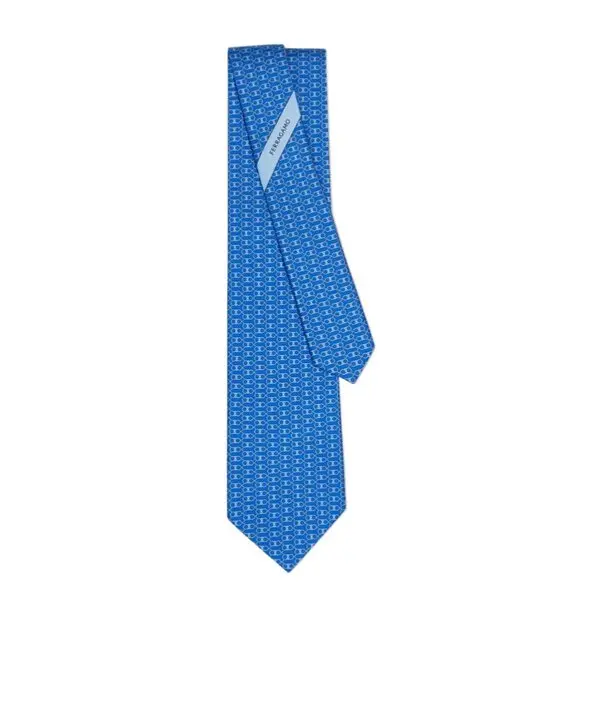 FERRAGAMO Printed Tie - Light Blue