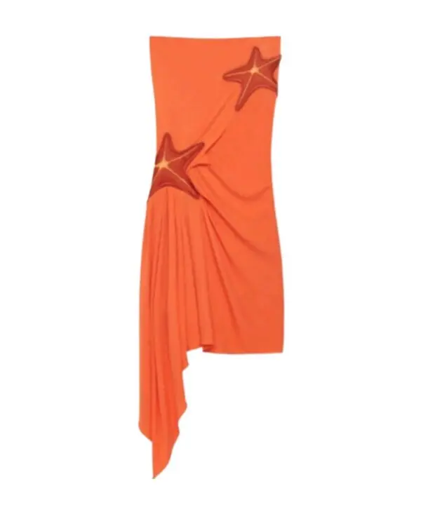 Loewe Starfish Bustier Dress In Viscose - Orange