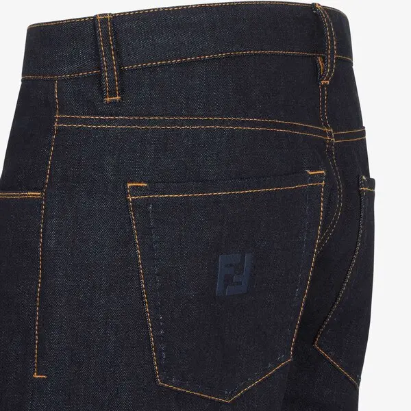 Fendi Straight-leg Long Jeans - Dark Blue