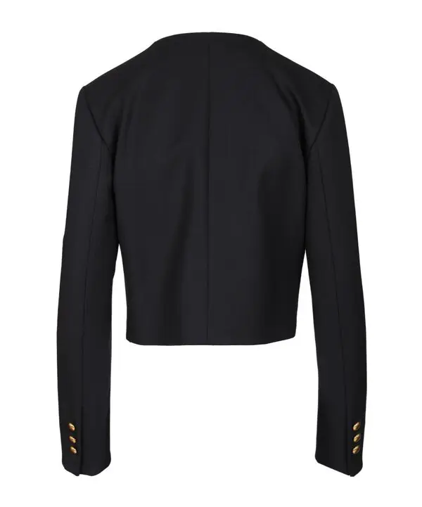 P.a.r.o.s.h Cropped Jacket With Gold Button Fastening - Blue