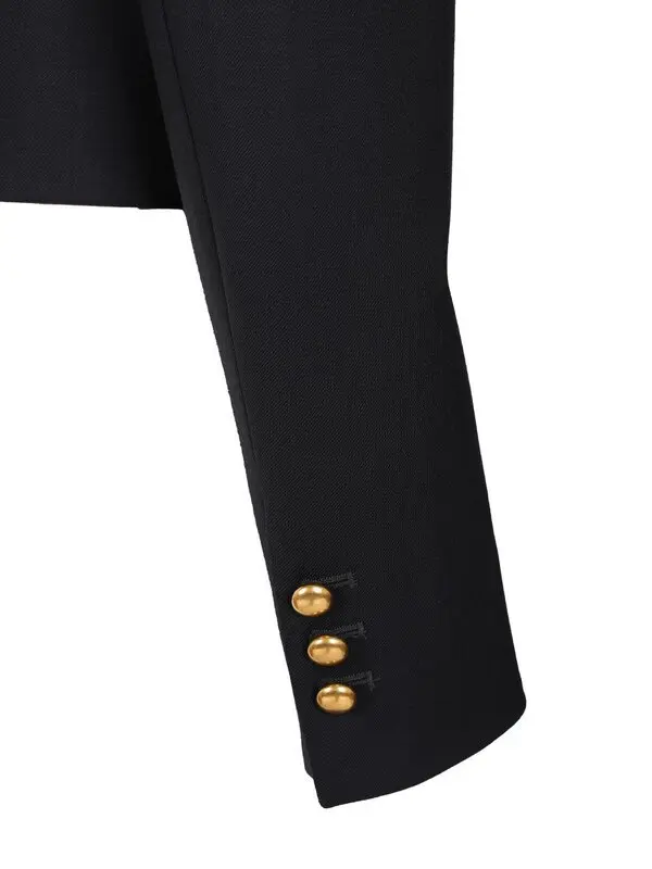 P.a.r.o.s.h Cropped Jacket With Gold Button Fastening - Blue