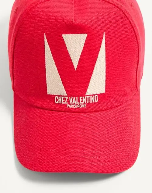 Valentino Garavani Logo Embroidered Baseball Cap - Red/beige