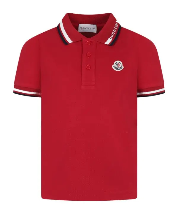 Moncler Logo Patch Polo Shirt - Red