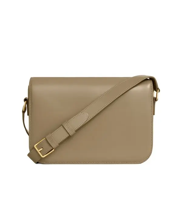 Celine Classique Triomphe Bag In Shiny Calfskin - Brown