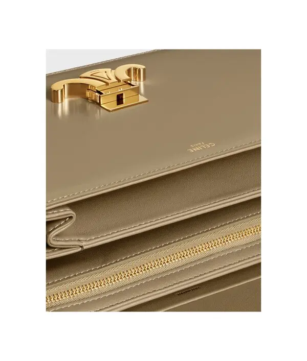 Celine Classique Triomphe Bag In Shiny Calfskin - Brown