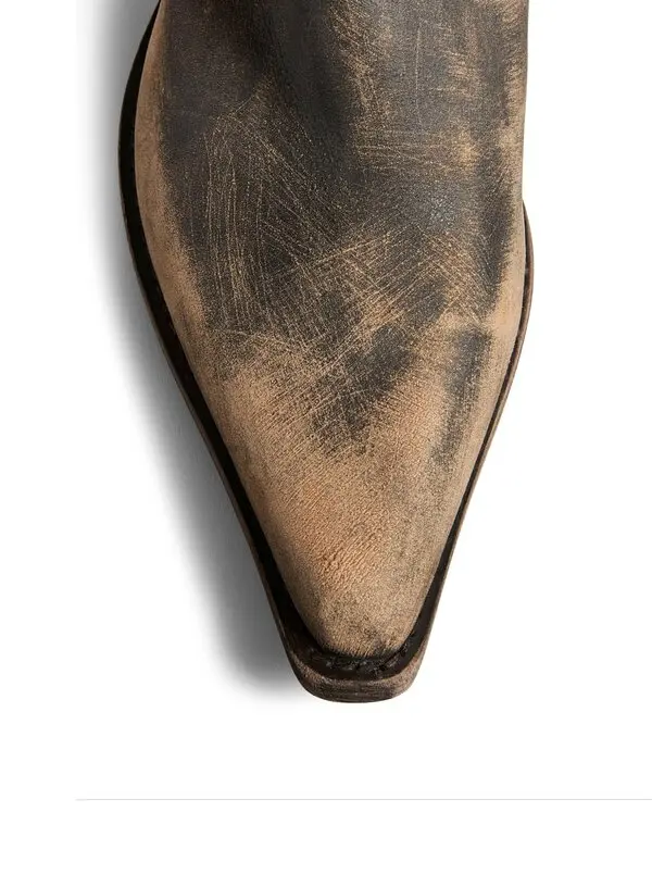 Khaite Pointed-toe Distressed Boots - Brown