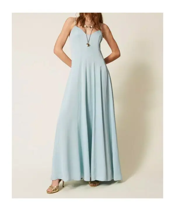 TWINSET Bias-cut Maxi Dress With Thin Straps