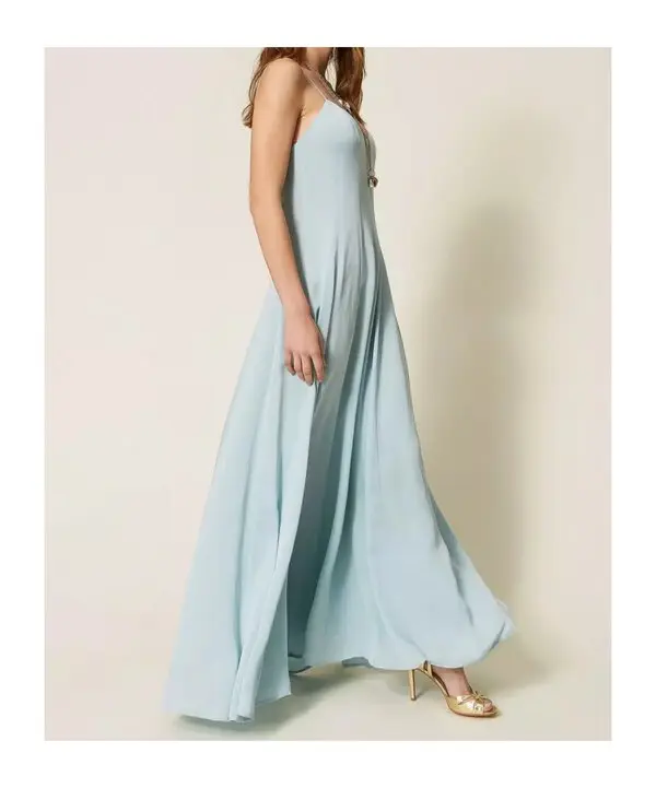 TWINSET Bias-cut Maxi Dress With Thin Straps
