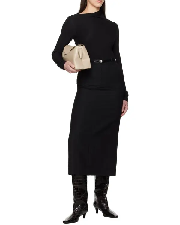 TOTEME Long Sleeve Asymmetrical Drape Neck Top