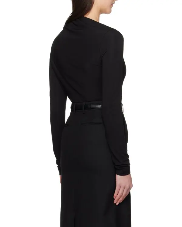 TOTEME Long Sleeve Asymmetrical Drape Neck Top