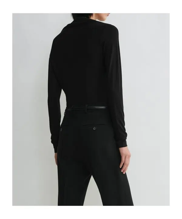 TOTEME Long Sleeve Asymmetrical Drape Neck Top