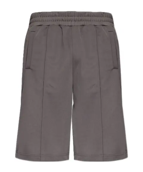 Palm Angels Curved Logo Printed Shorts - Gray