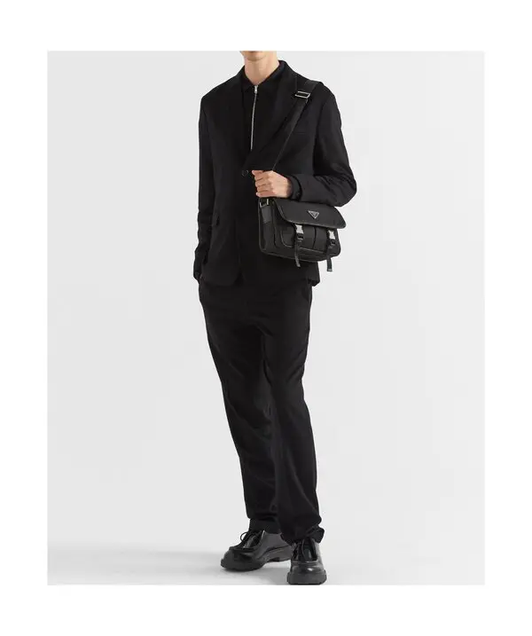 Prada Logo Plaque Fold-over Shoulder Bag