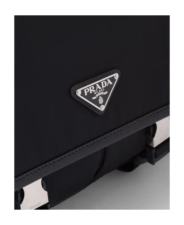Prada Logo Plaque Fold-over Shoulder Bag