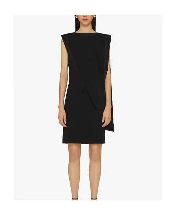 Givenchy Crepe Sleeveless Dress With Draped Shawl Effect