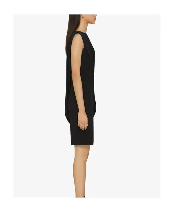 Givenchy Crepe Sleeveless Dress With Draped Shawl Effect