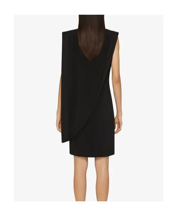 Givenchy Crepe Sleeveless Dress With Draped Shawl Effect