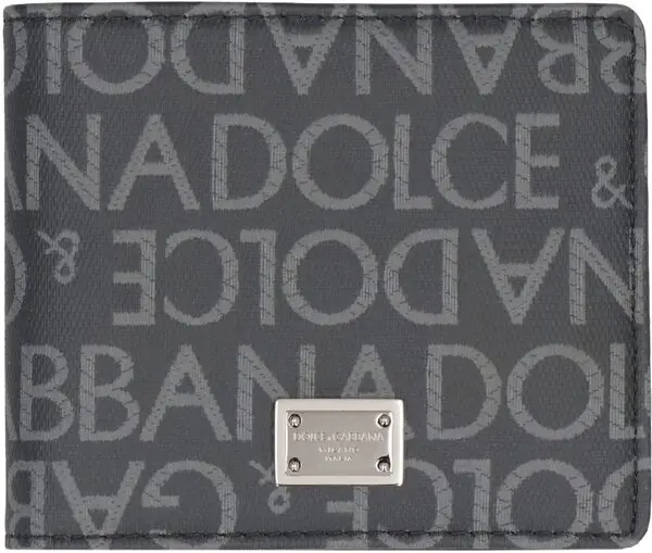 Dolce & Gabbana Dolce Gabbana Logo Plaque Bifold Wallet - Black