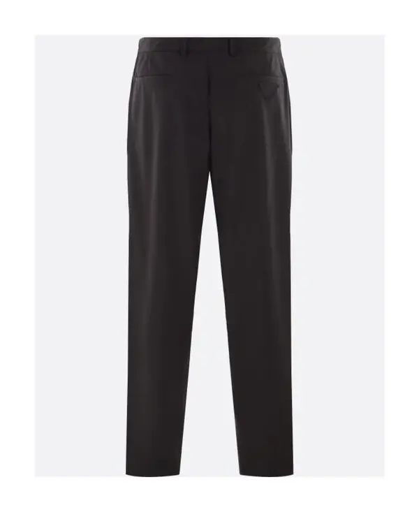 Prada Logo-patch Wide-leg Tailored Trousers - Black