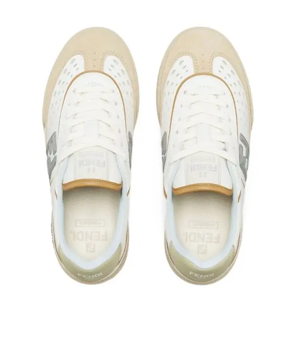 Fendi Match Lace-up Sneakers - White