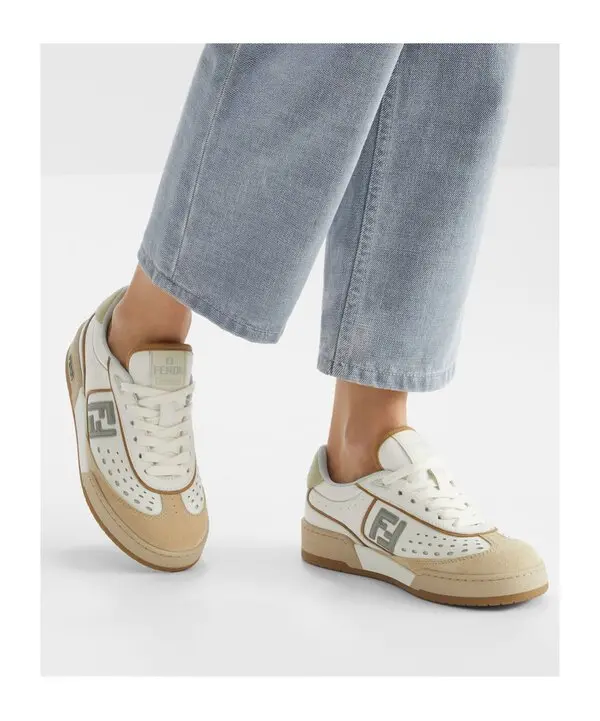 Fendi Match Lace-up Sneakers - White