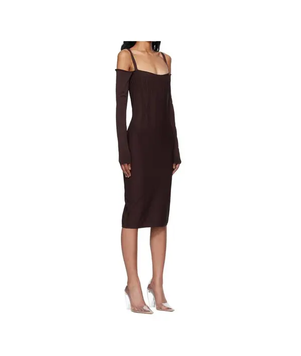 MUGLER Boning Detail Knit Dress