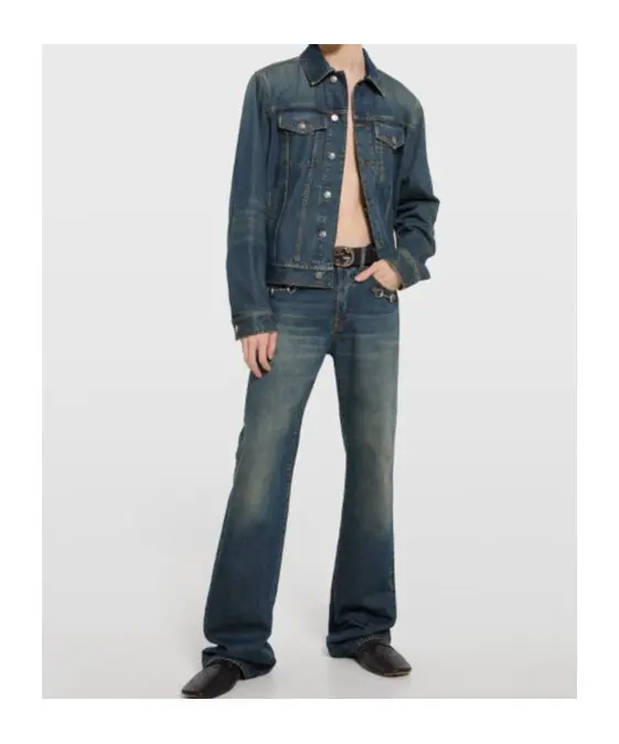 Gucci Cotton Denim Jacket With Horsebit Detail