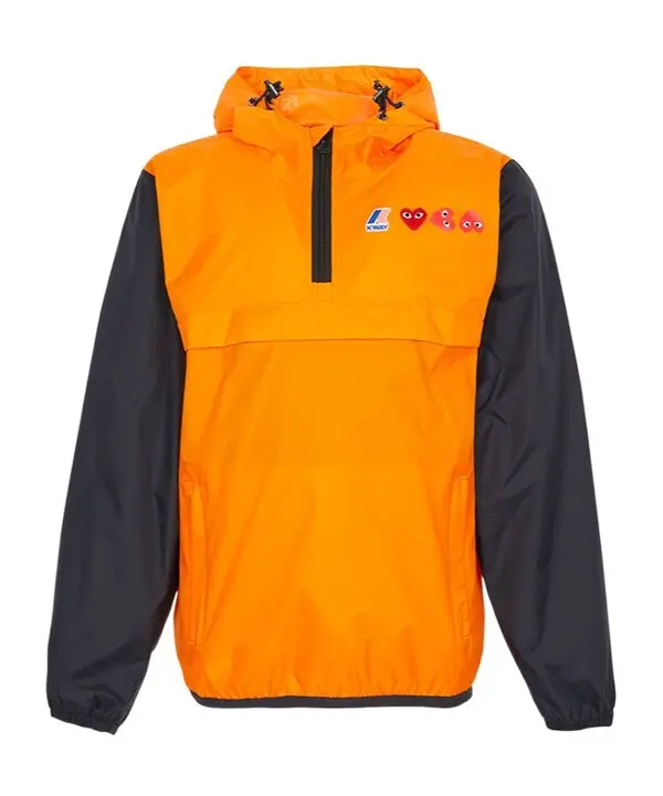 Play Comme Des Garcon X K-way Anorak Jacket - Orange/black