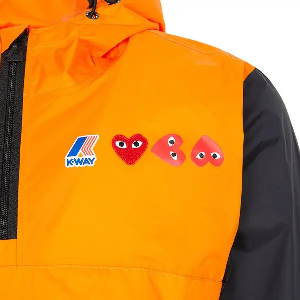 Play Comme Des Garcon X K-way Anorak Jacket - Orange/black