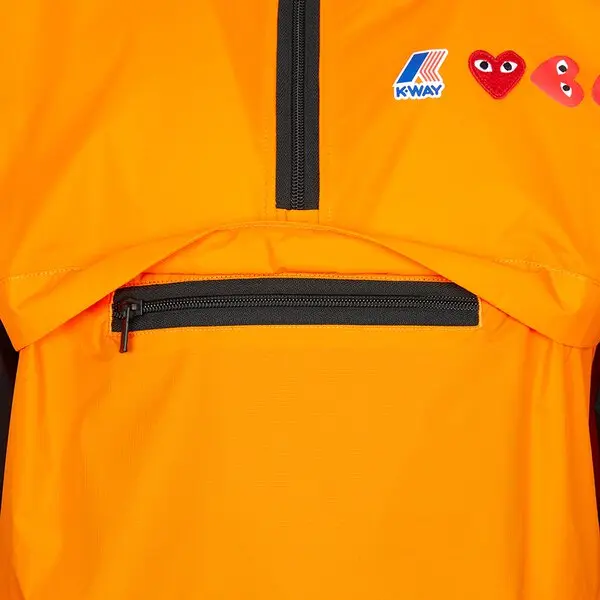 Play Comme Des Garcon X K-way Anorak Jacket - Orange/black