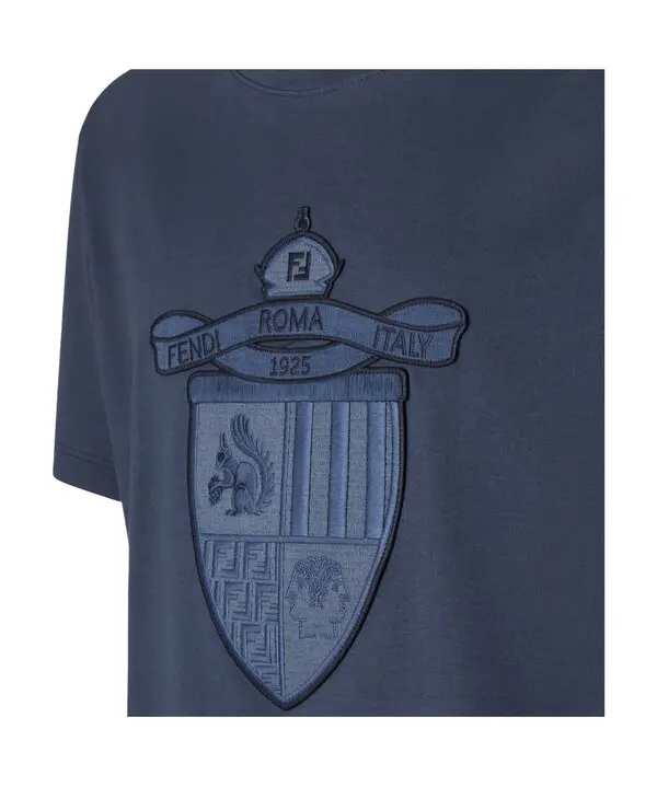 Fendi Crest Embroidered Crewneck T-shirt