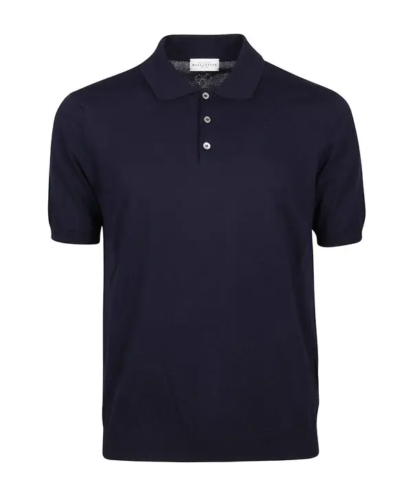 BALLANTYNE Short Sleeve Knitted Polo Sweater