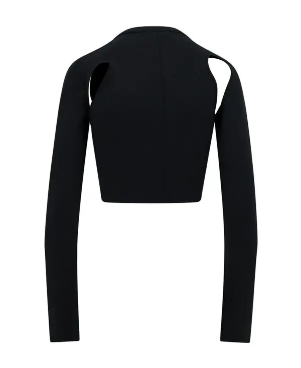 Off-White Long Sleeve Cut-out Logo Top