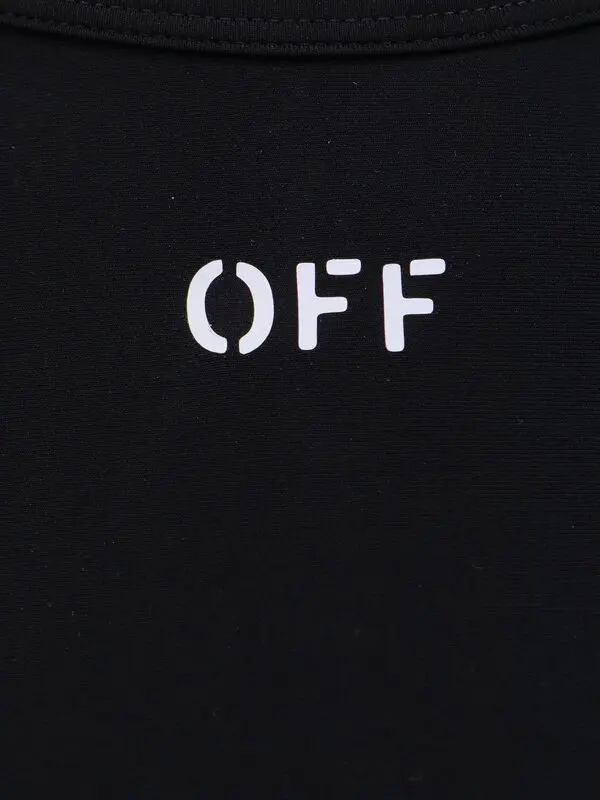 Off-White Long Sleeve Cut-out Logo Top