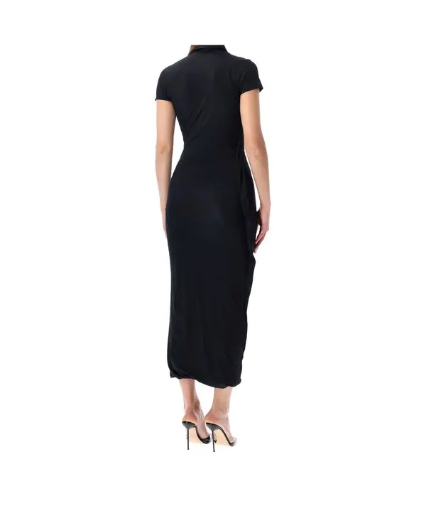 Ottolinger Short Sleeve Knotted Polo Shirt Dress