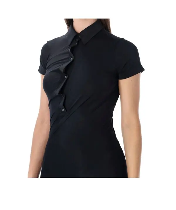 Ottolinger Short Sleeve Knotted Polo Shirt Dress