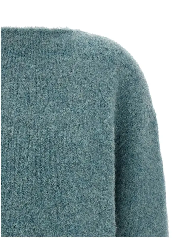 JIL SANDER Boat-neck Jumper With Frayed Hem - Green