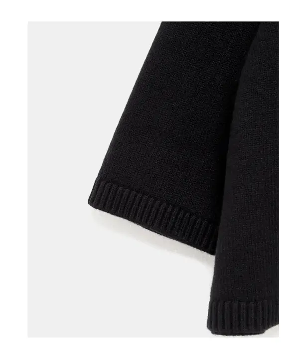 Alaïa Knit Cropped High Neck Jumper - Black