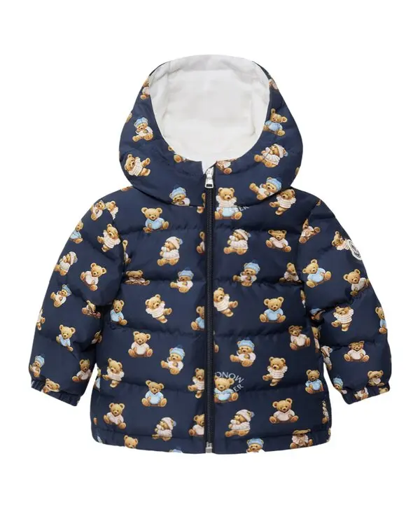 Moncler Semenat Hooded Down Jacket With Graphic Print