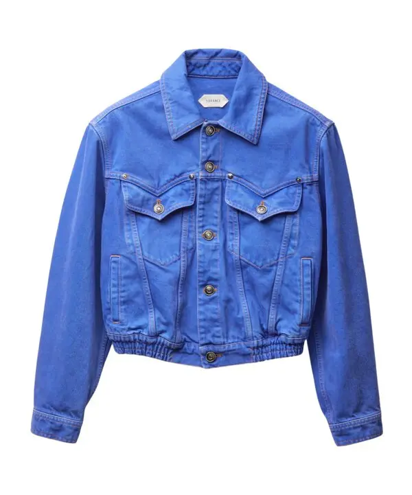 Versace Cropped Denim Jacket - Blue