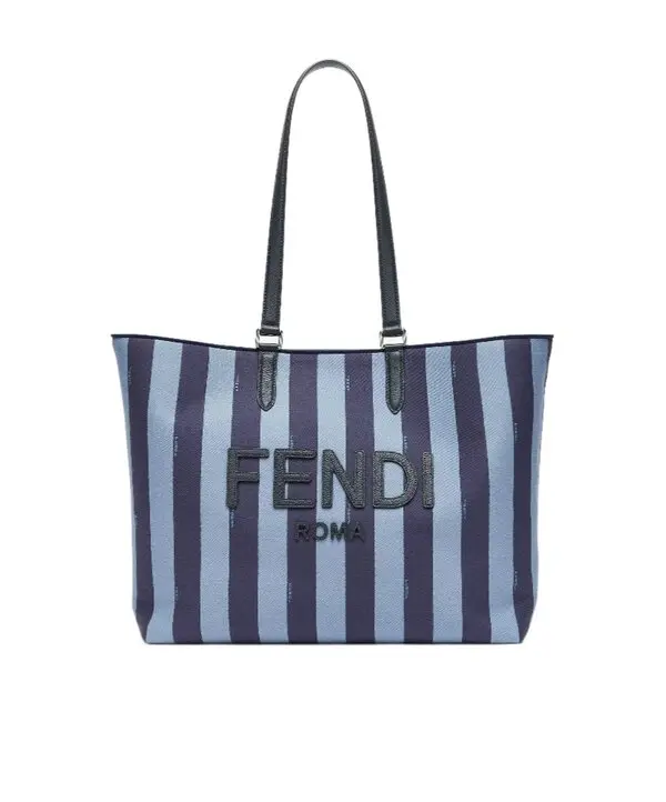 Fendi Pequin Jacquard Tote Bag - Blue