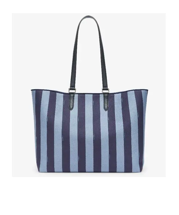 Fendi Pequin Jacquard Tote Bag - Blue