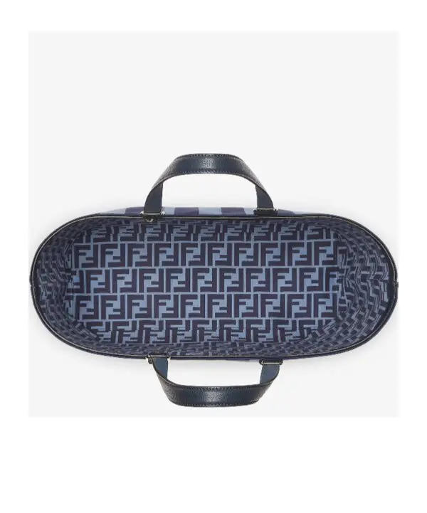Fendi Pequin Jacquard Tote Bag - Blue