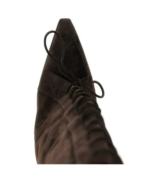 Paris Texas Jane Fold Over Lace-up Boots - Black
