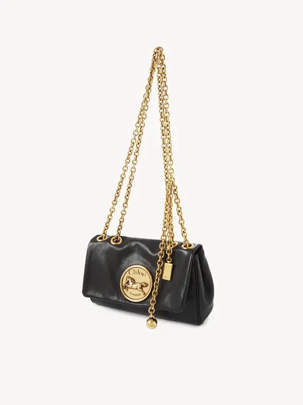 Chloé Small Shoulder Bag With Horse Emblem - Black