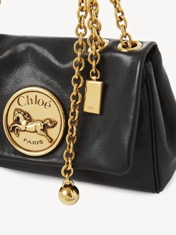 Chloé Small Shoulder Bag With Horse Emblem - Black