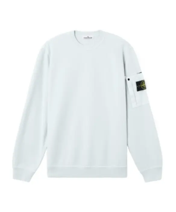 Stone Island Logo Patch Crewneck Sweatshirt - Sky-blue