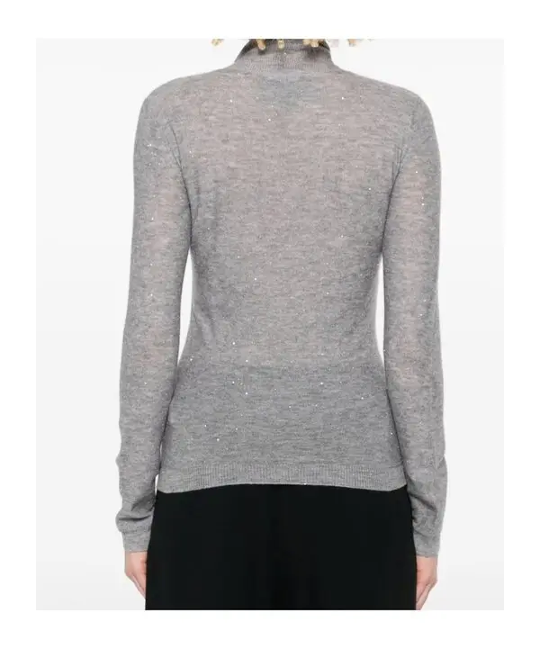 Fabiana Filippi Sequin Embellished High Neck Jumper