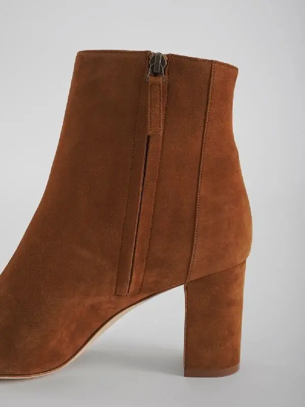 Manolo Blahnik Pointed Toe Zip Up Ankle Boots