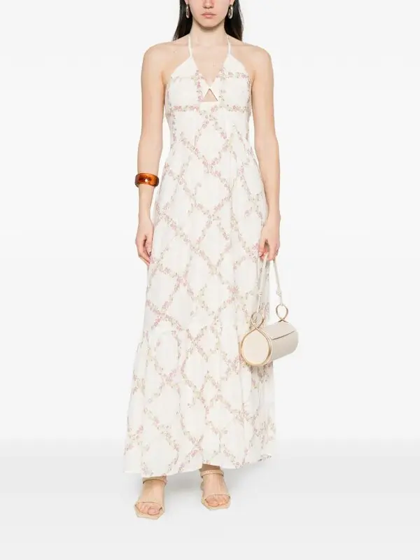 TWINSET Floral Halterneck Maxi Dress